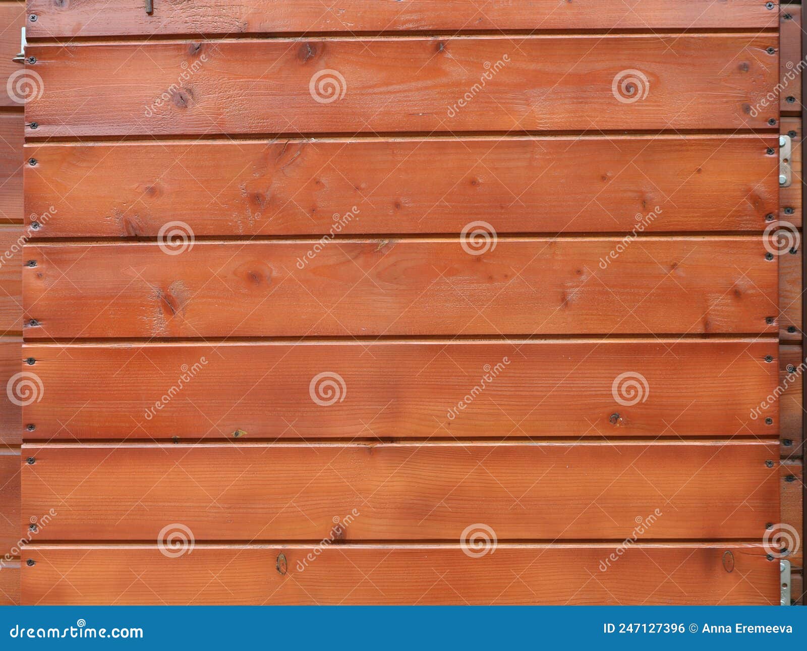 Stained Wooden Boards with Nail Points on the Sides Stock Photo - Image ...