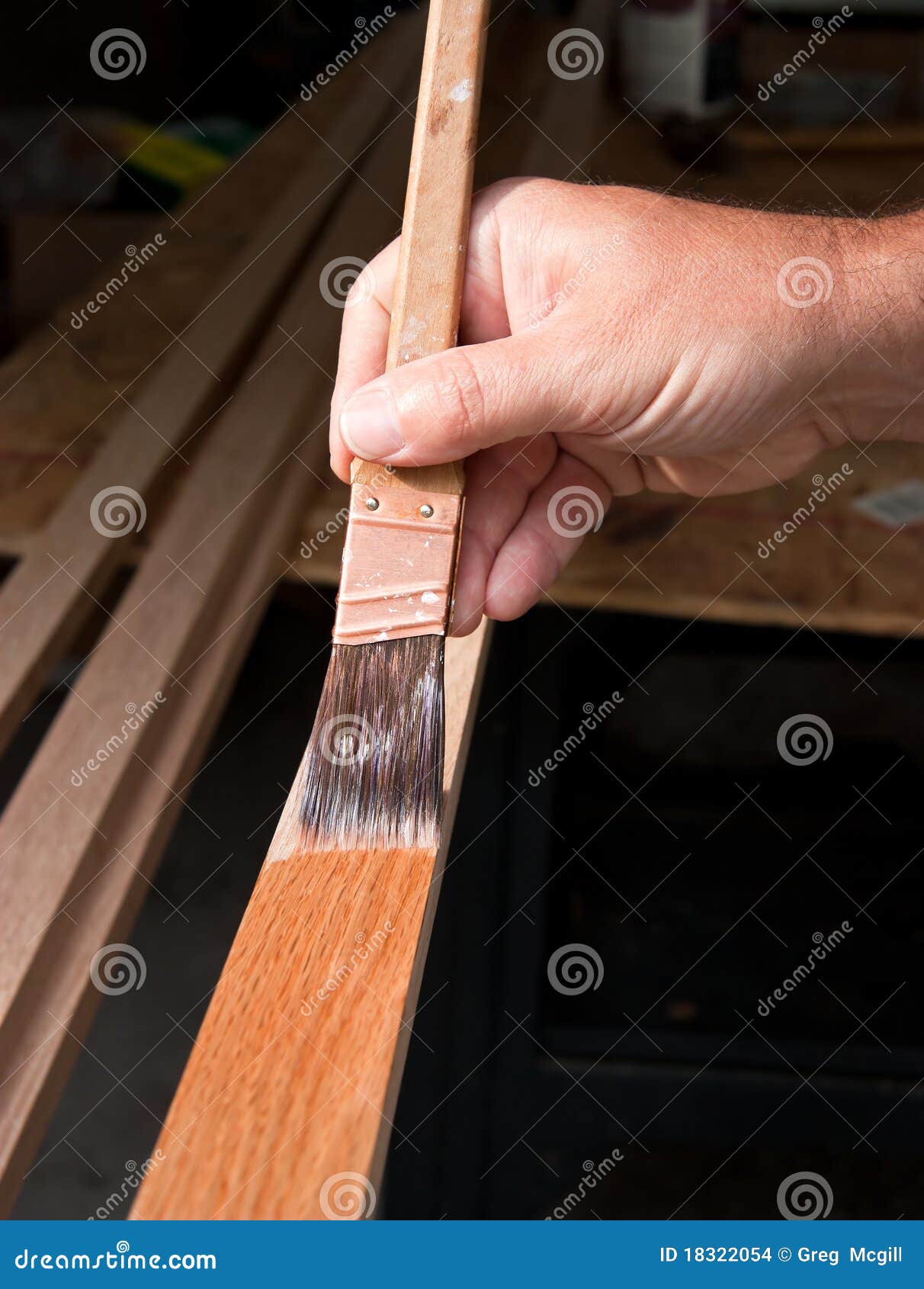 Wood Staining Simple Tools Brushes And Sponge Royalty-Free Stock Photo ...