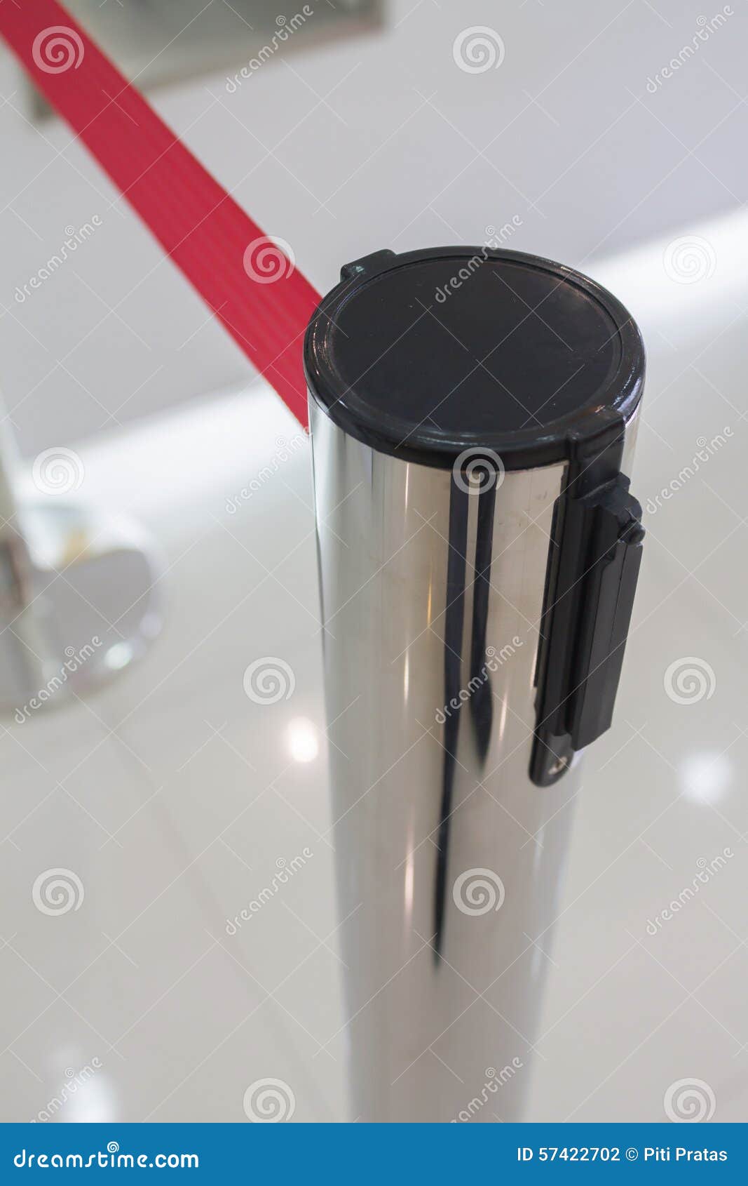 Stainless Barricade with Red Rope Queue Pole Stock Photo - Image of ...