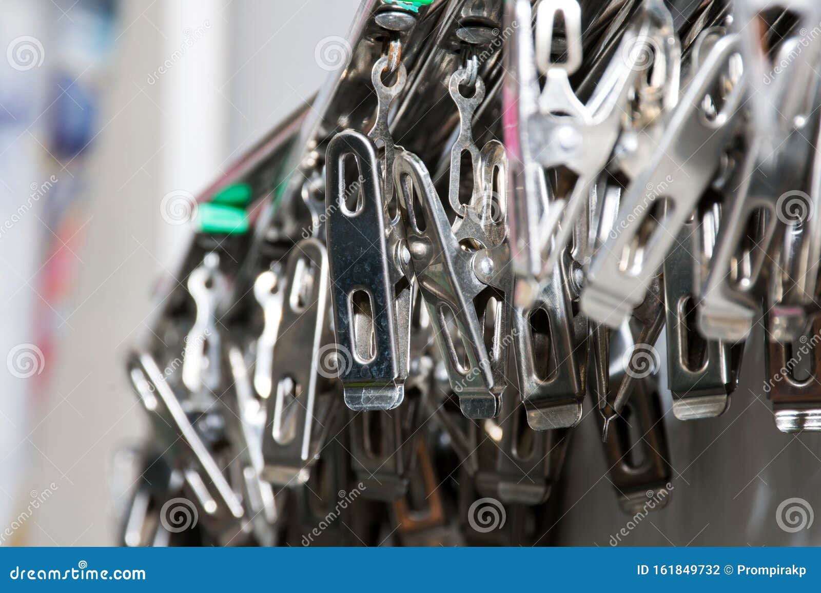 Stainless Clips Clothes Hanger Close Up Stock Photo - Image of detail ...
