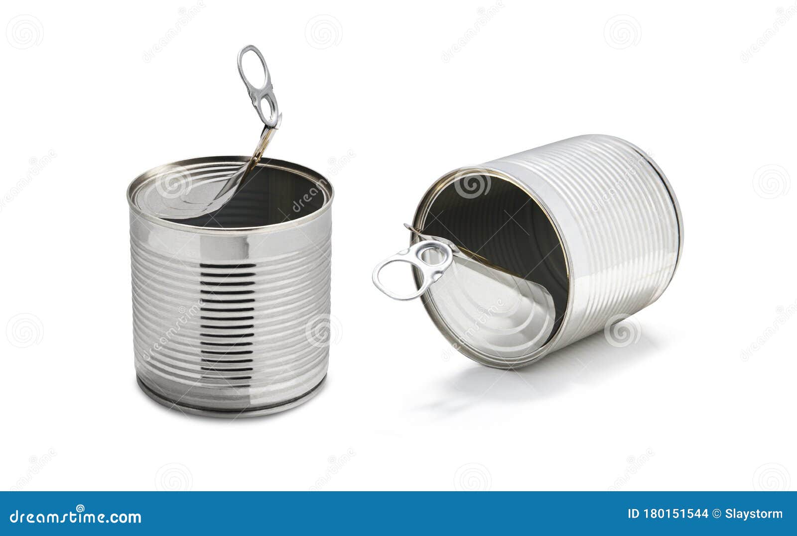 Stainless Empty Tin Cans, Isolated on White Stock Photo - Image of ...