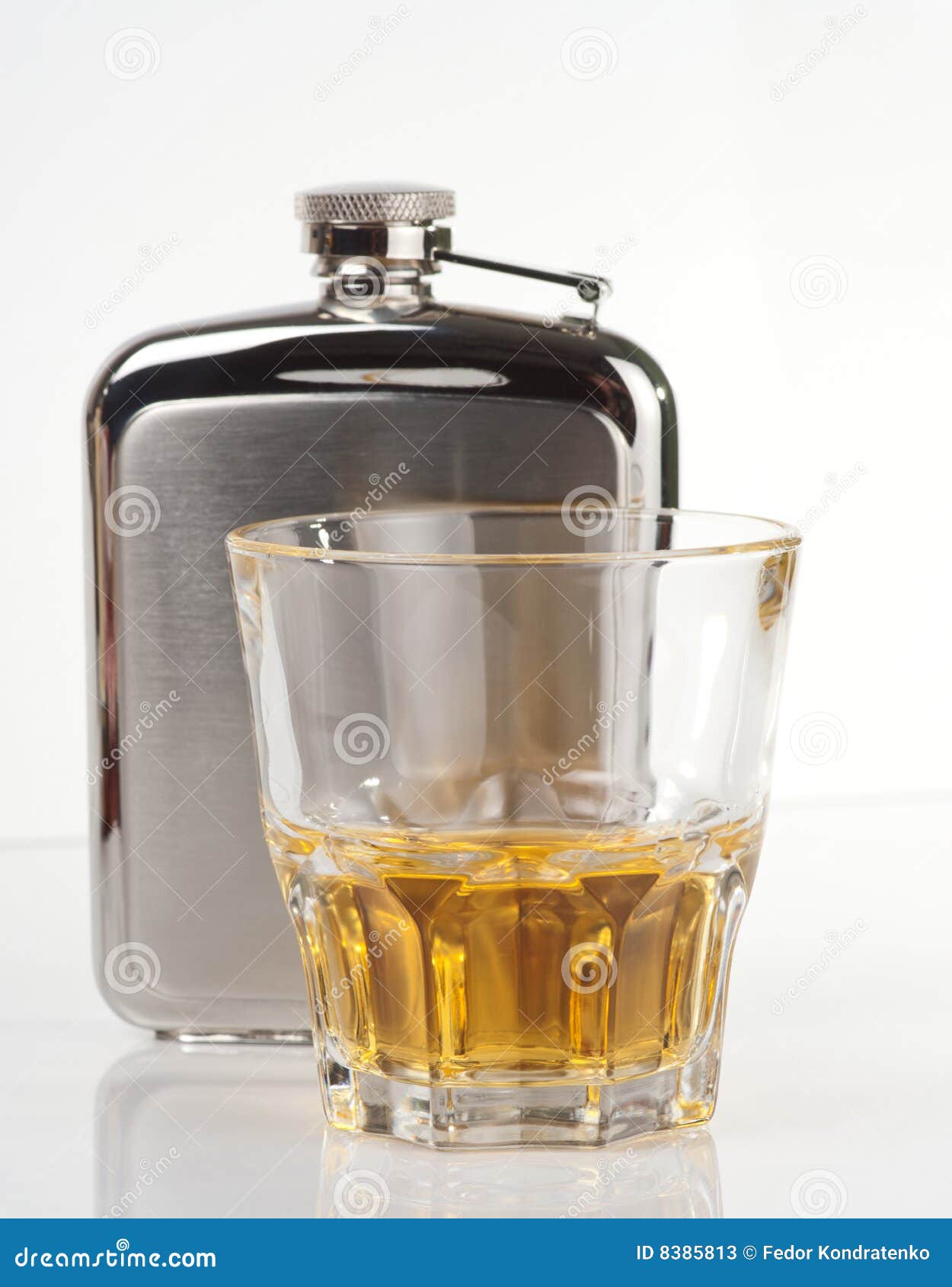 Stainless Flask and Whiskey Tumbler Stock Image - Image of double ...