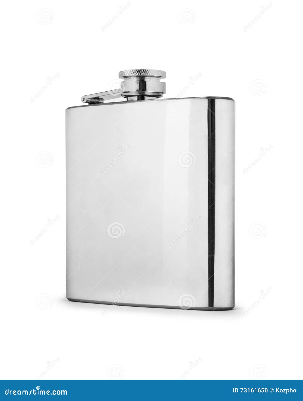 Stainless Hip Flask Isolated on White Background Stock Photo - Image of ...
