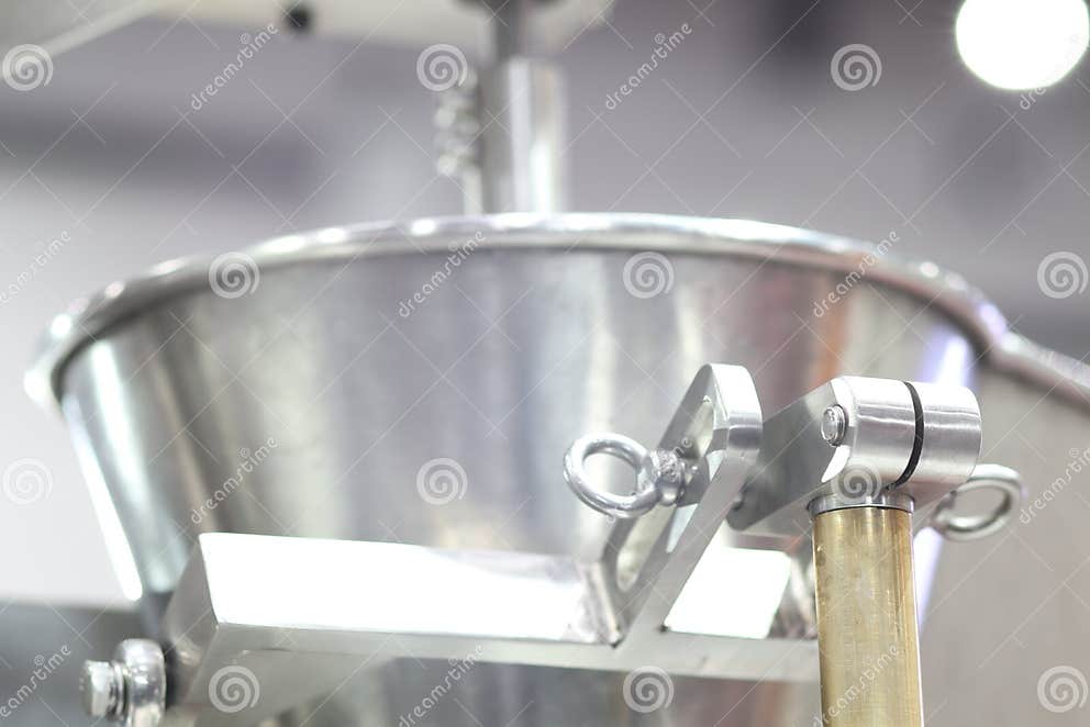 Stainless Hopper is a Part of Machine for Storage a Stock Photo - Image ...