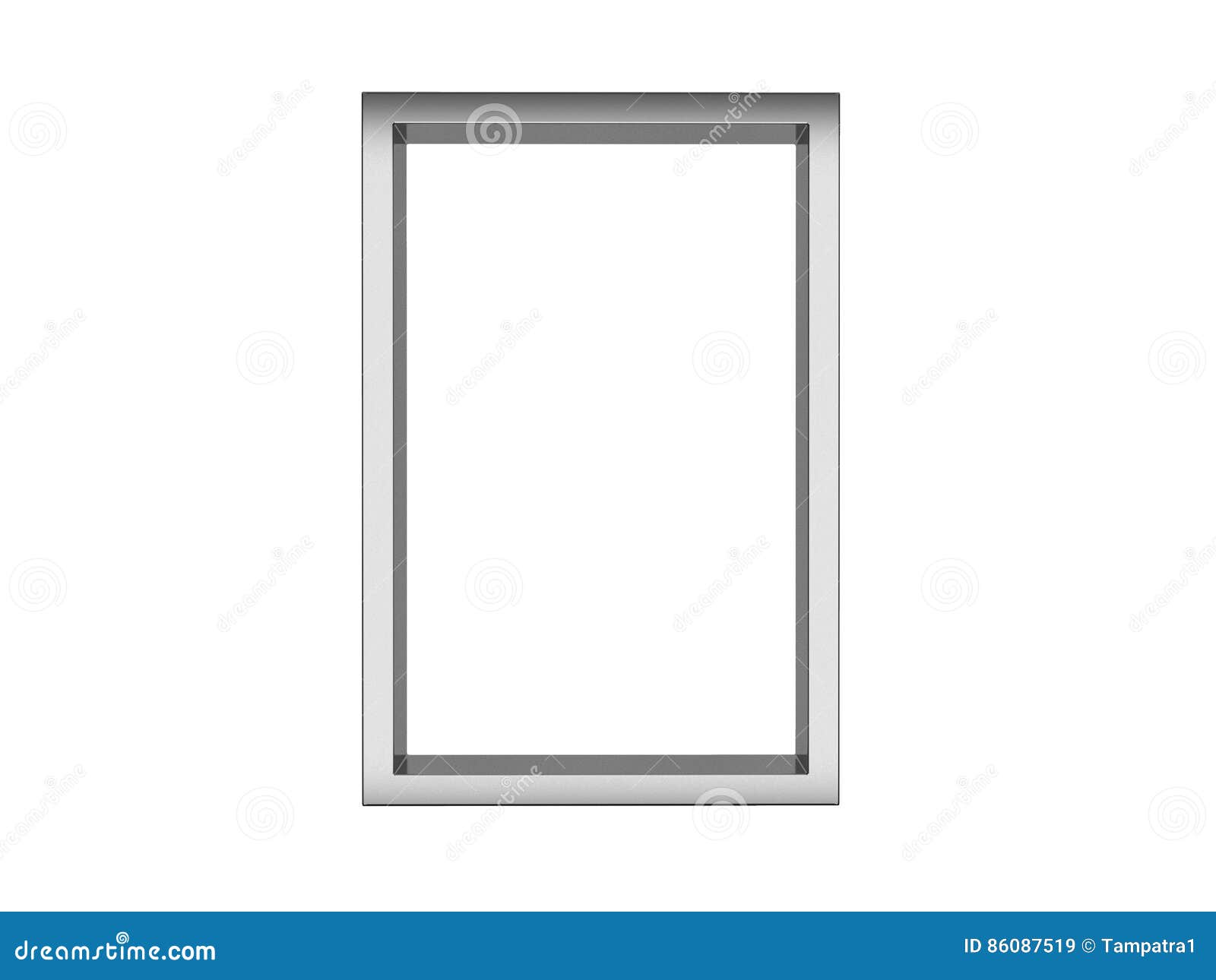 Stainless Picture Frame Isolated on White Background, 3d Rendering ...