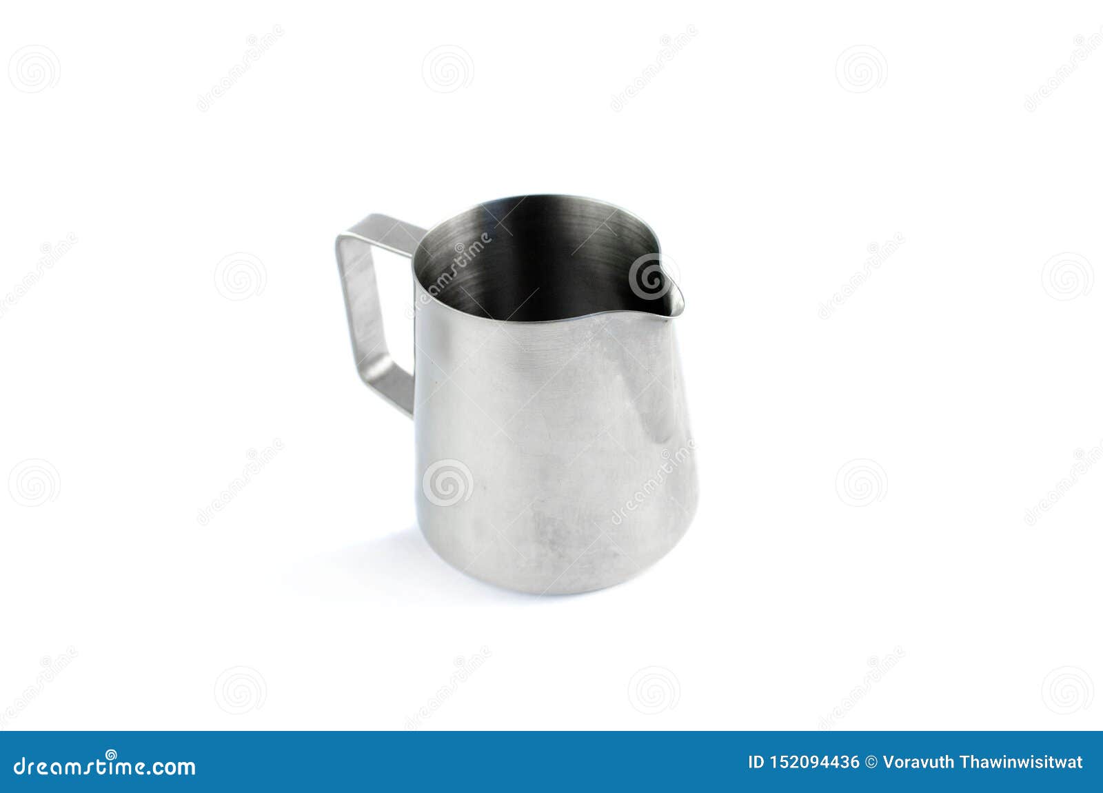 Stainless Pitcher on White Background Stock Photo - Image of cappuccino ...