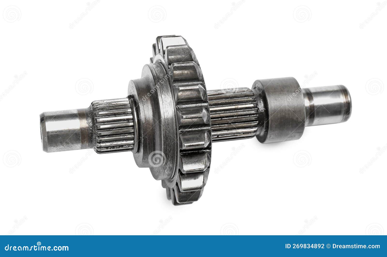 Stainless Spur Gear Shaft Isolated on White, Top View Stock Photo ...