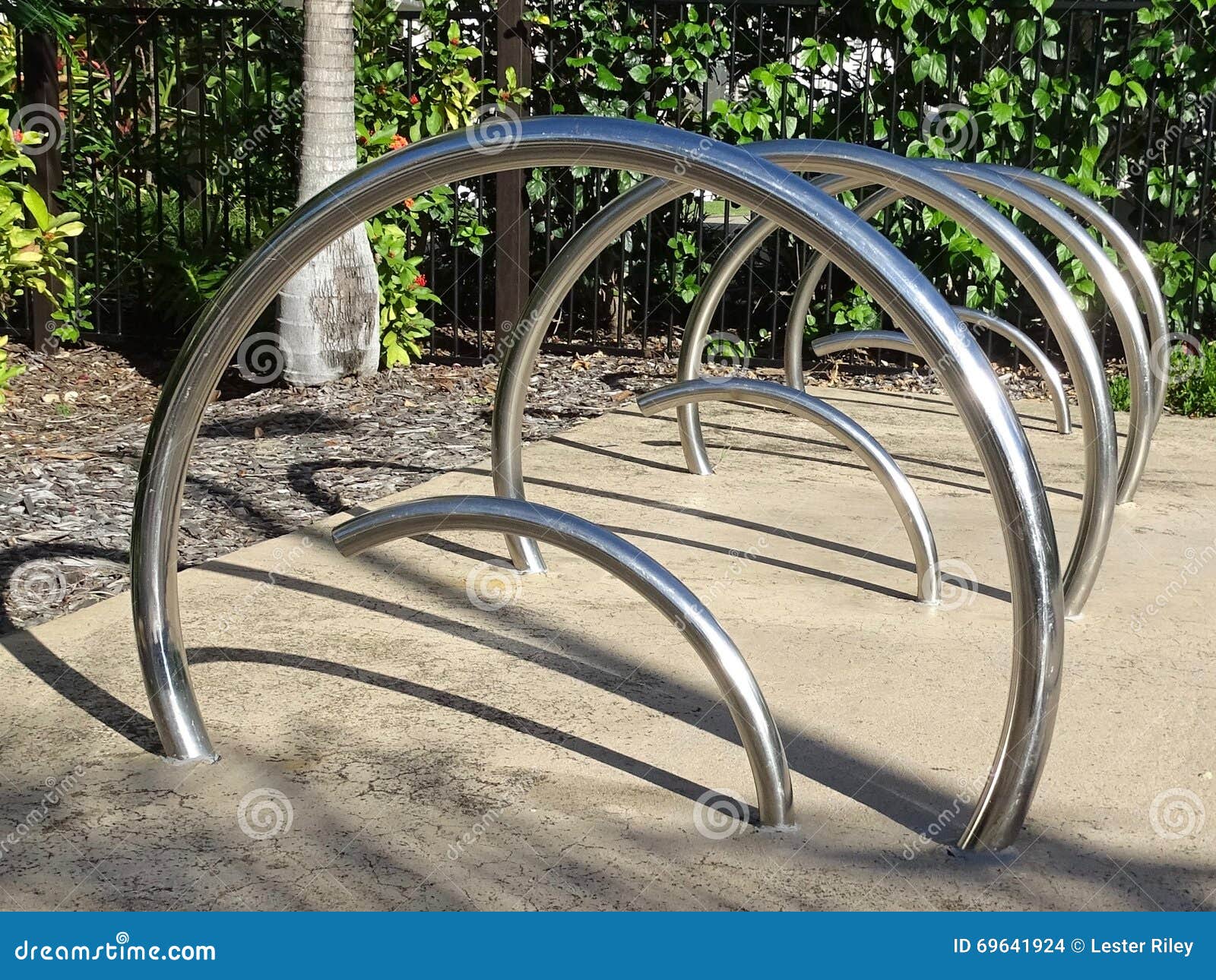 Stainless Steel Bicycle Racks Stock Photo - Image of stainless, parking ...