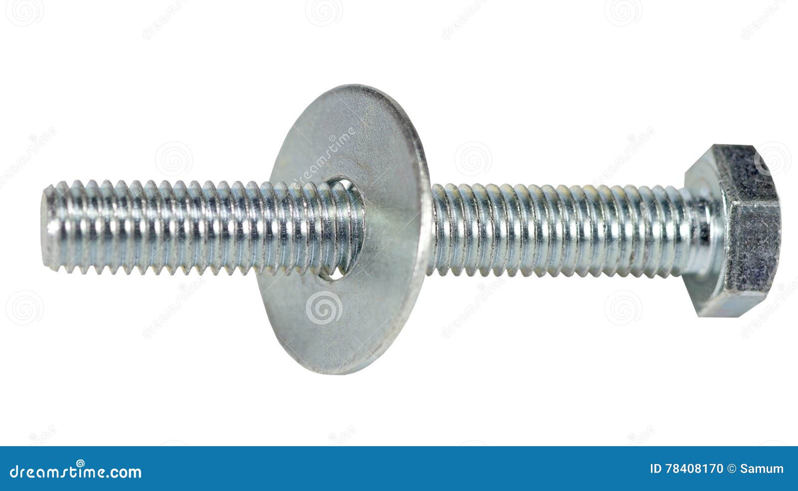 Stainless Steel Bolt with Washer Stock Photo - Image of industrial ...