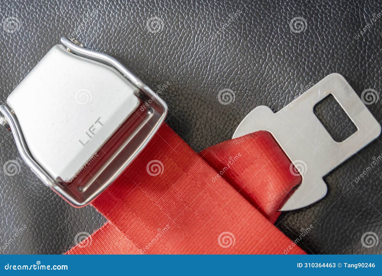 Stainless Steel Buckle Security Device Lock in Airplane Stock Image ...