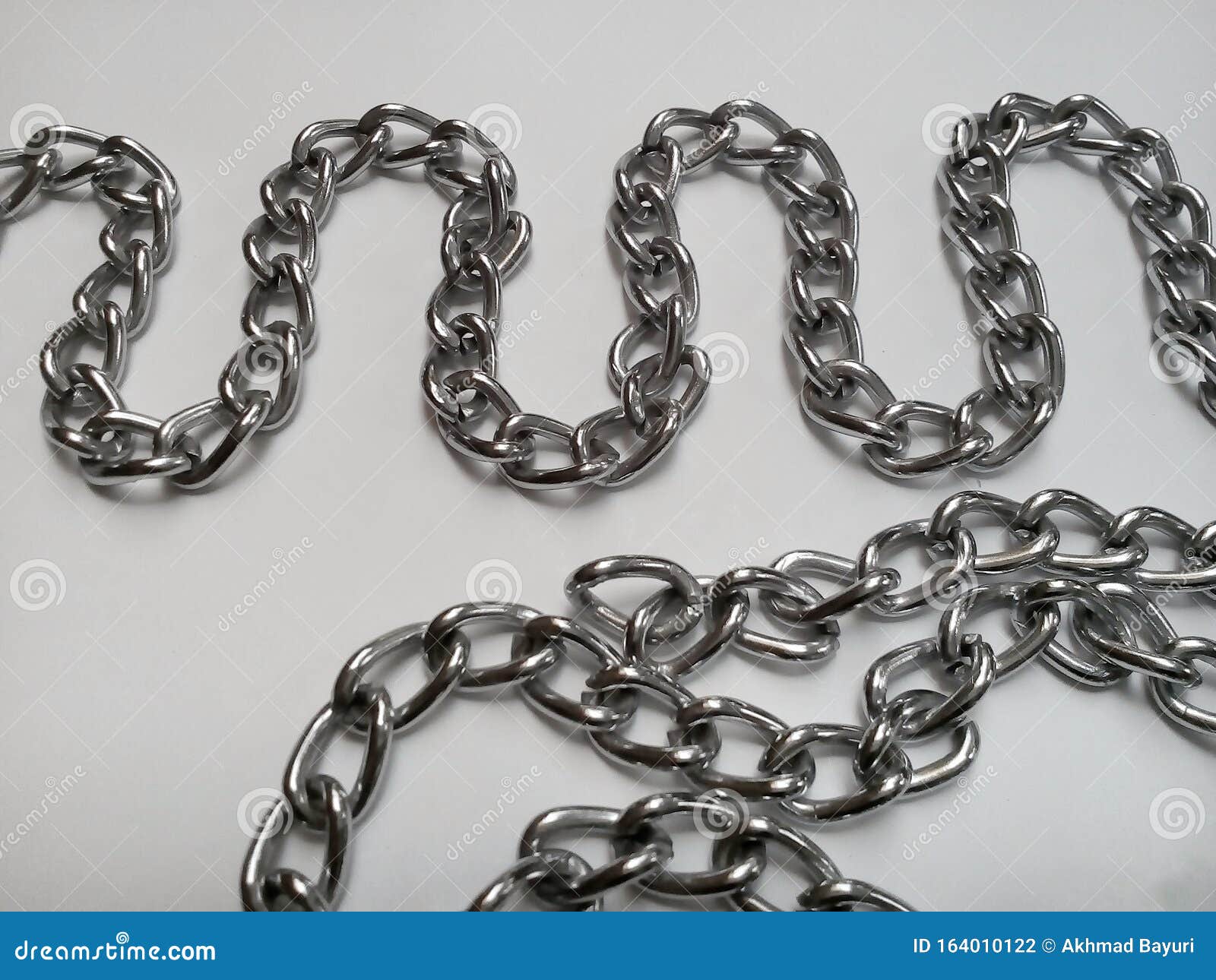 Stainless Steel Chain with a White Background Stock Photo - Image of ...