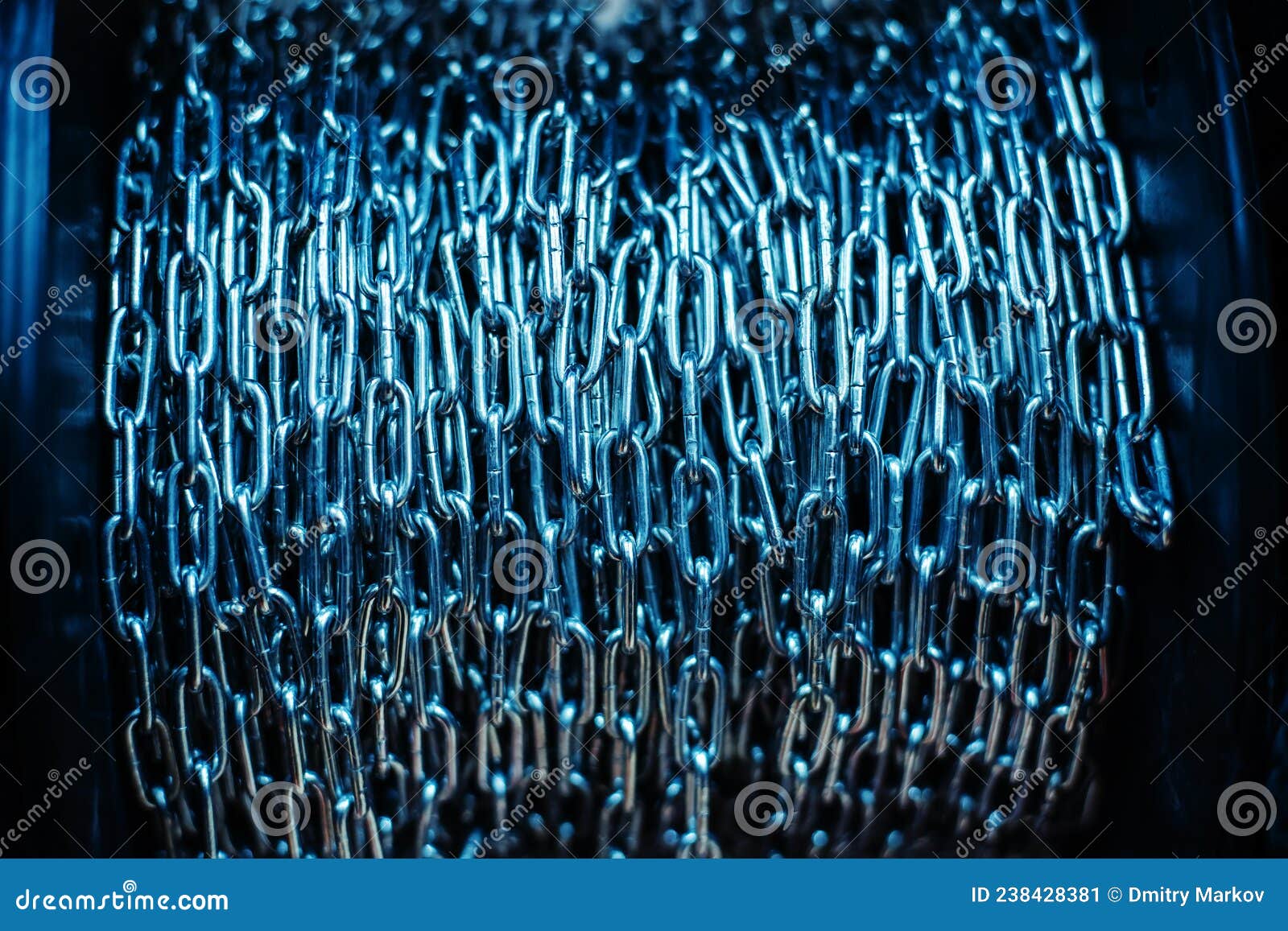 Stainless Steel Chain Wound on a Large Bobbin. Close-up Stock Image ...