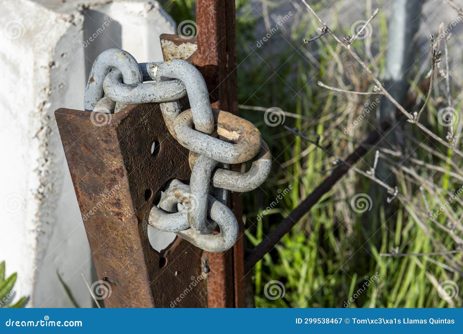Stainless Steel Chains Winding a Rusty Metal Stock Image - Image of ...