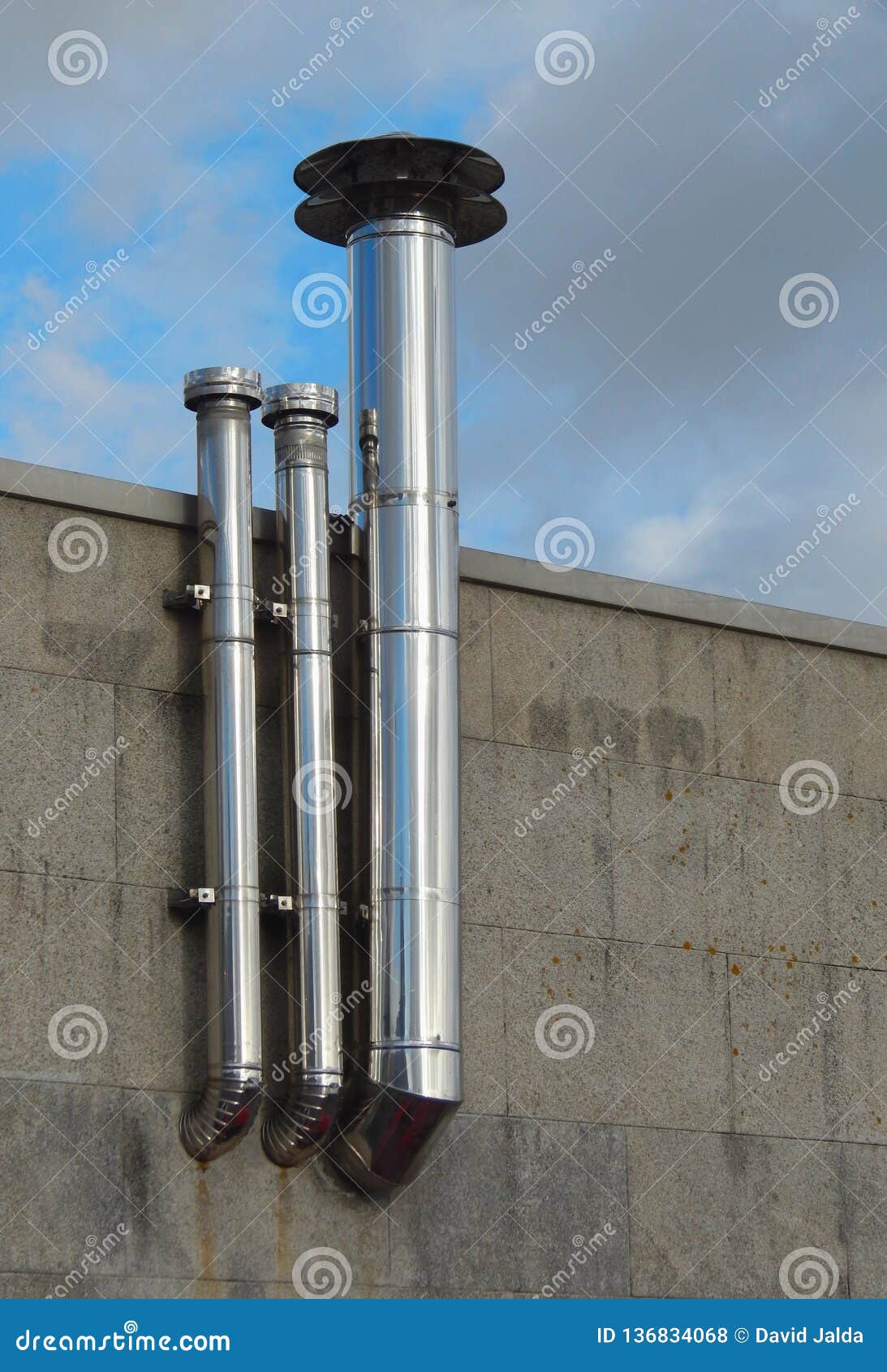 Stainless Steel Chimneys and Sky Stock Photo - Image of rustless ...