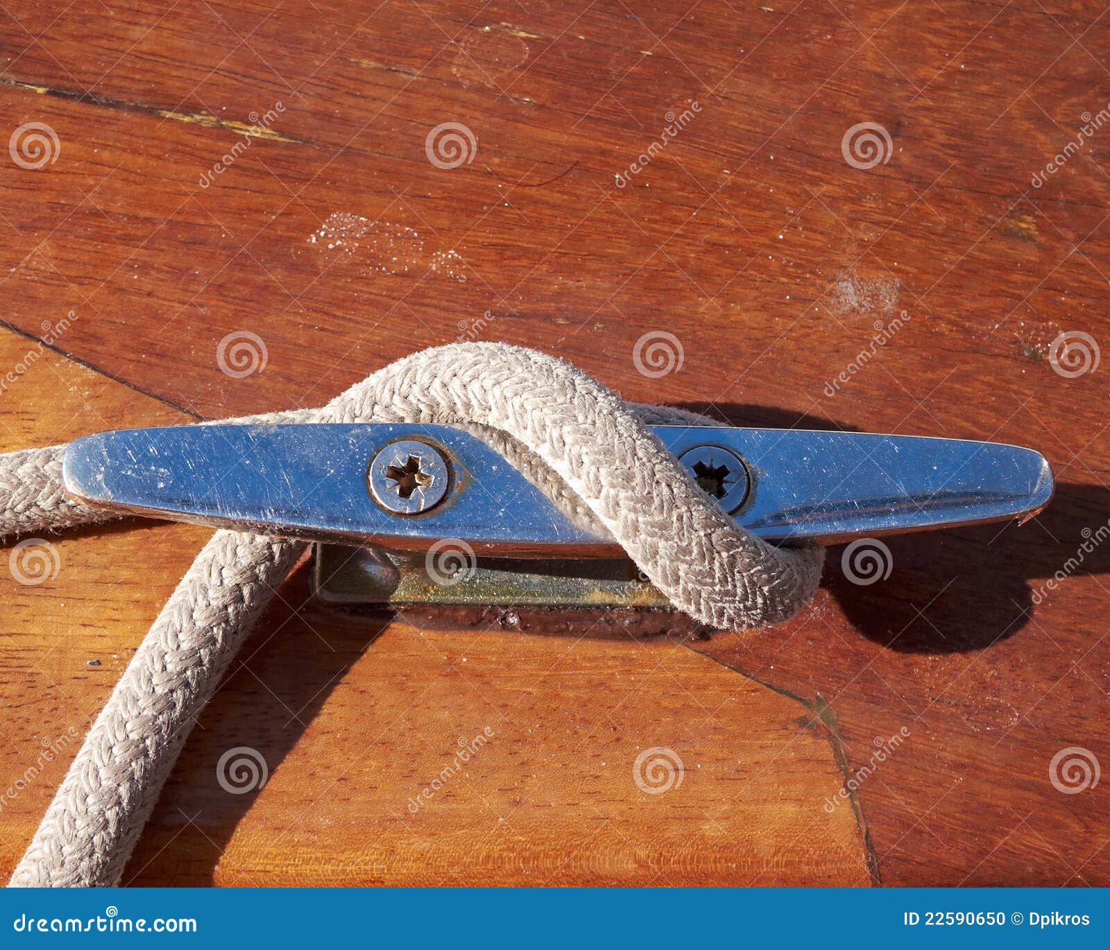 Stainless Steel Cleat and Rope Stock Photo - Image of rope, iron: 22590650
