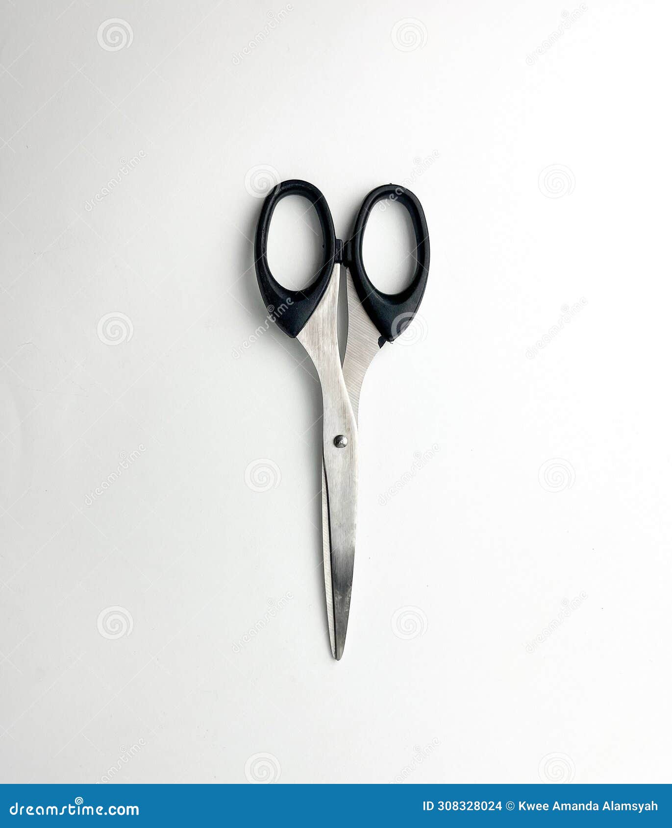 Closed Scissors with Black Handle Stock Photo - Image of barber, blade ...