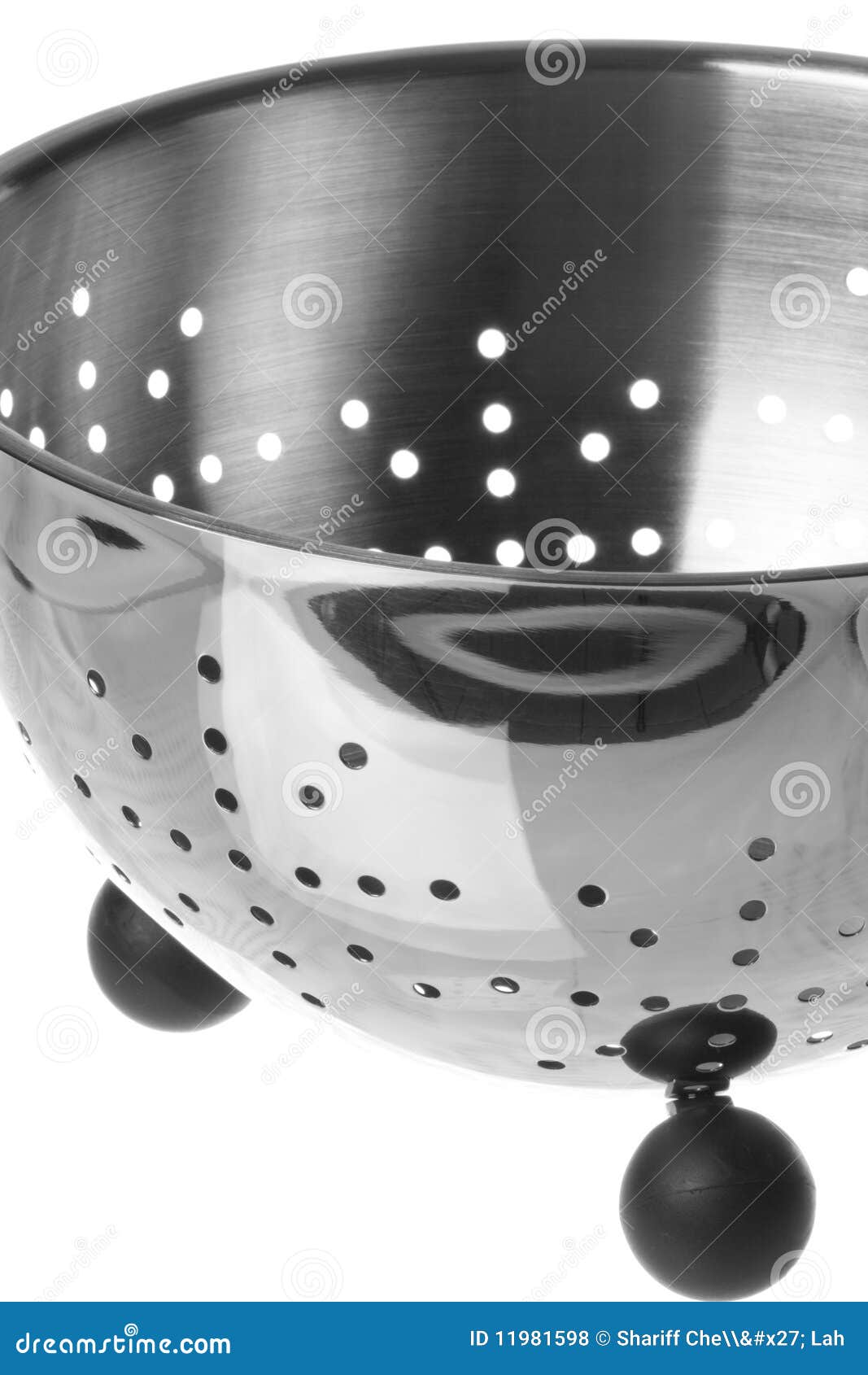 Stainless Steel Colander Isolated Stock Photo - Image of stainless ...