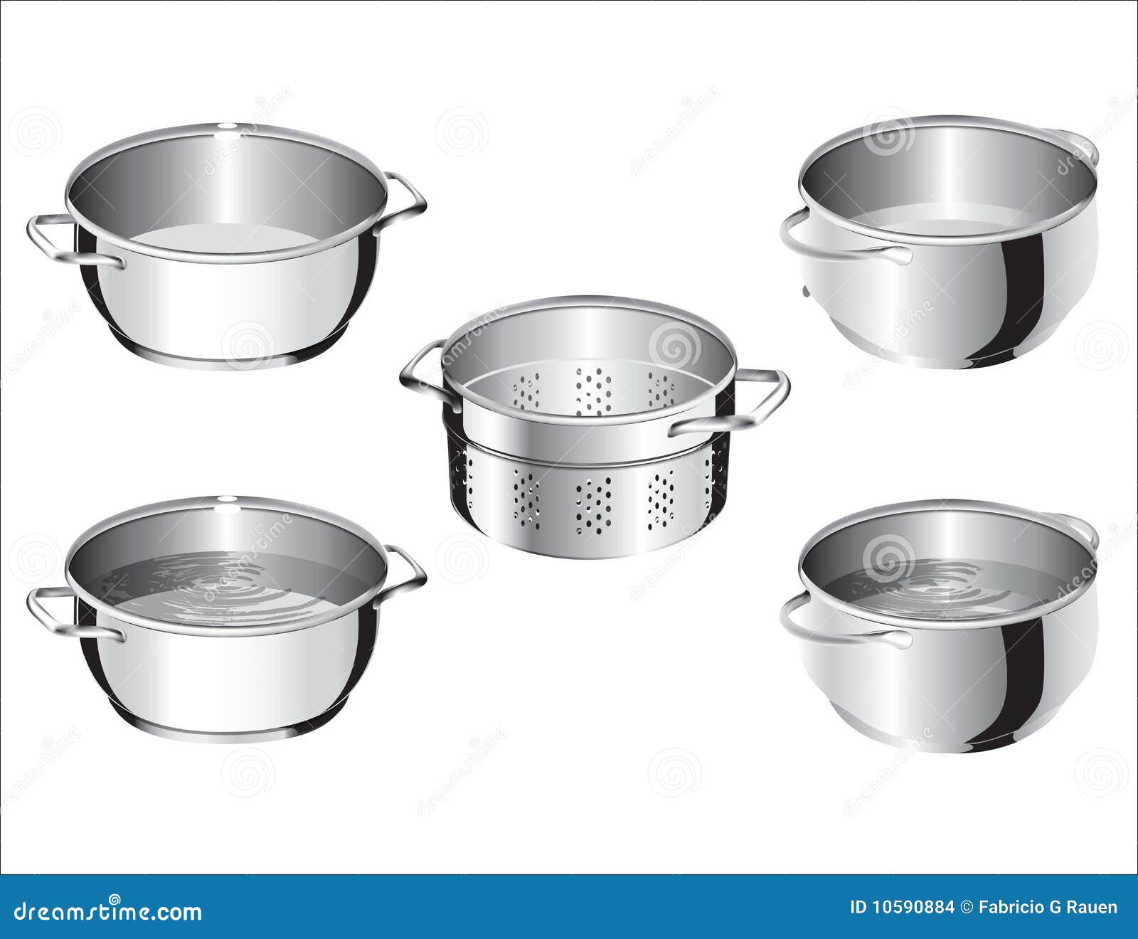 Stainless Steel Cook Pans stock vector. Illustration of stainless ...