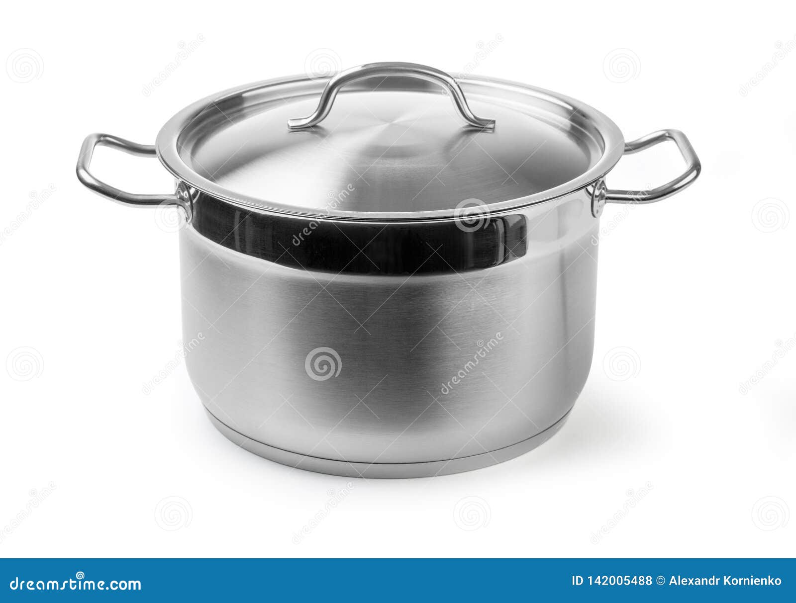 Stainless Steel Cooking Pot Isolated on White Stock Photo - Image of ...