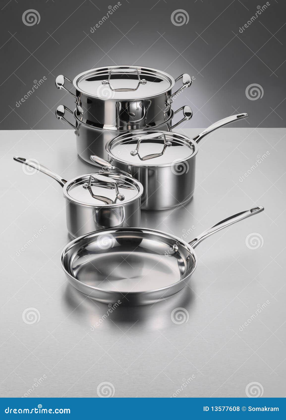 Stainless Steel Cookware stock photo. Image of frying - 13577608