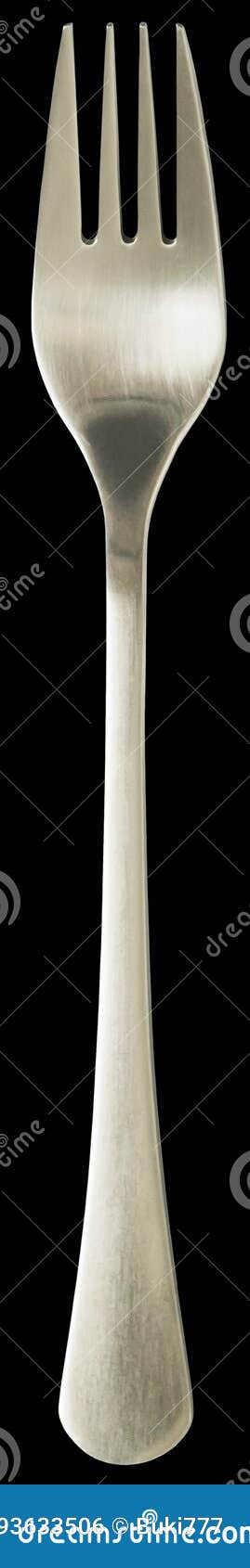 Stainless Steel Dinner Fork Isolated on Black Background Stock Photo ...