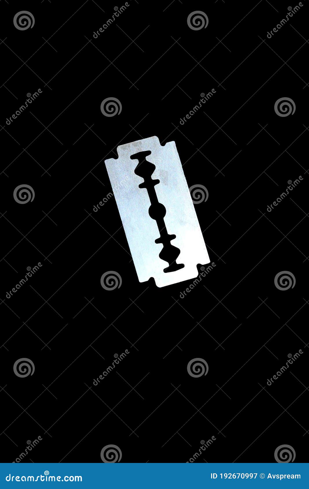 Stainless Steel Double Edge Blade; Isolated on Black Background Stock ...