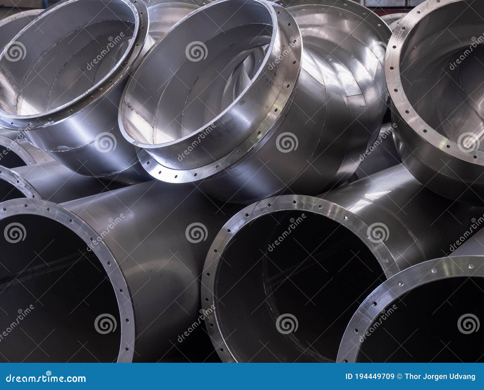 Stainless steel ducting stock image. Image of tube, flange - 194449709