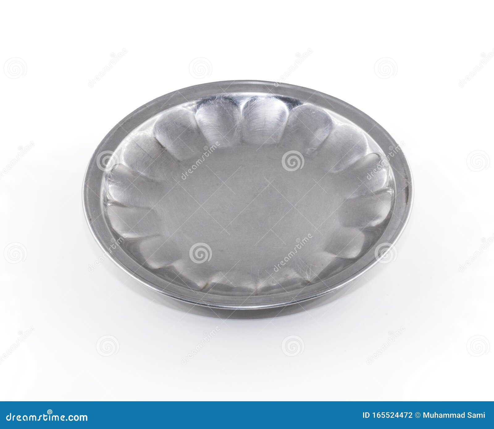 Stainless Steel Empty Plate Stock Photo - Image of grey, cone: 165524472