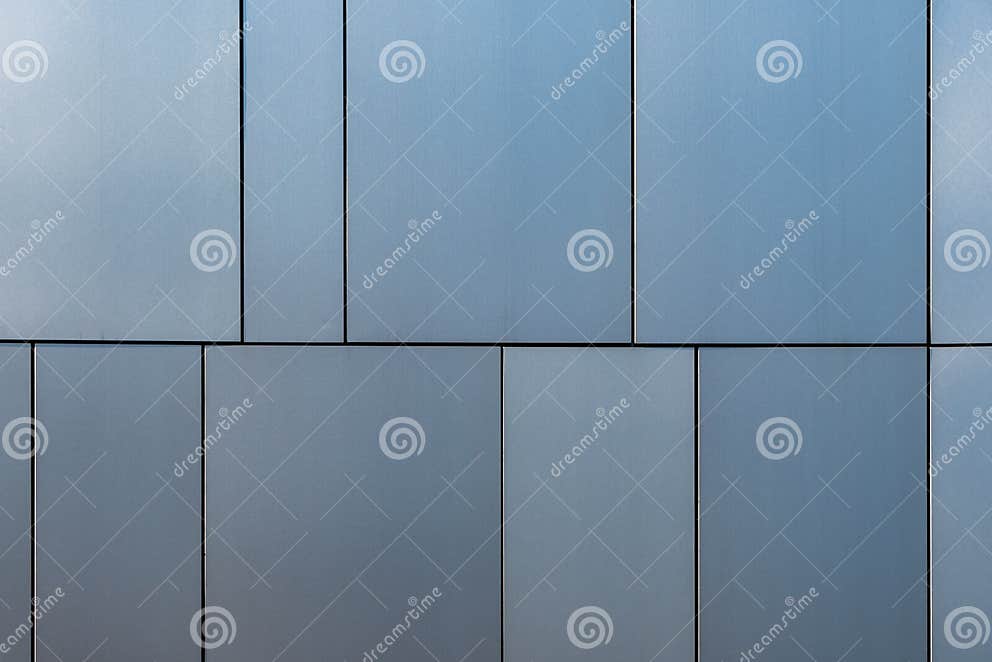 Stainless Steel Facade Cladding Shining in Different Grey and Blue ...