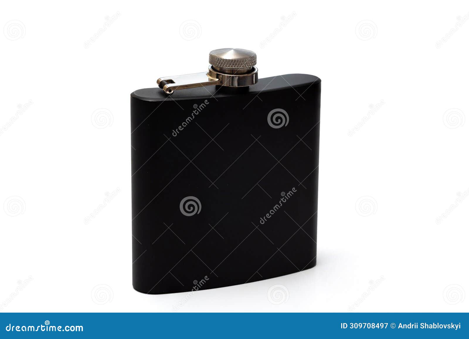 Stainless Steel Flask for Alcoholic Drinks Isolated on White Stock ...
