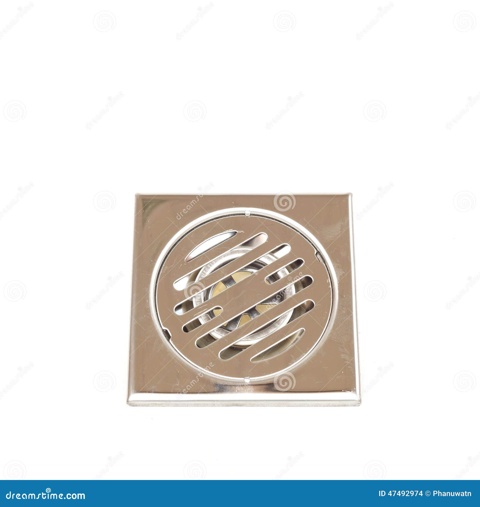 Stainless Steel Floor Drain Isolated on White Background Stock Photo ...