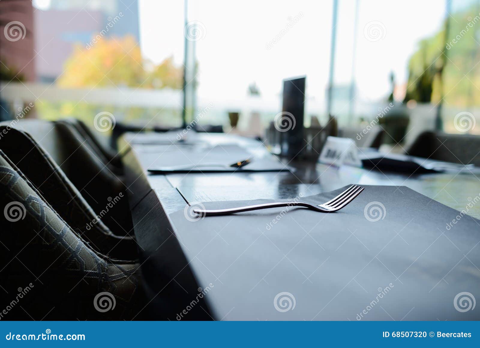 Stainless Steel Fork on Dining Table Near Window Stock Photo - Image of ...