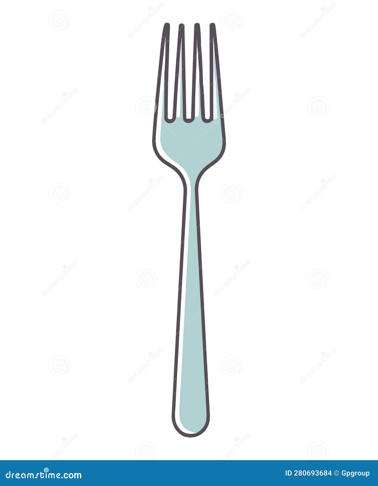 Stainless Steel Fork Illustration Stock Vector - Illustration of sharp ...