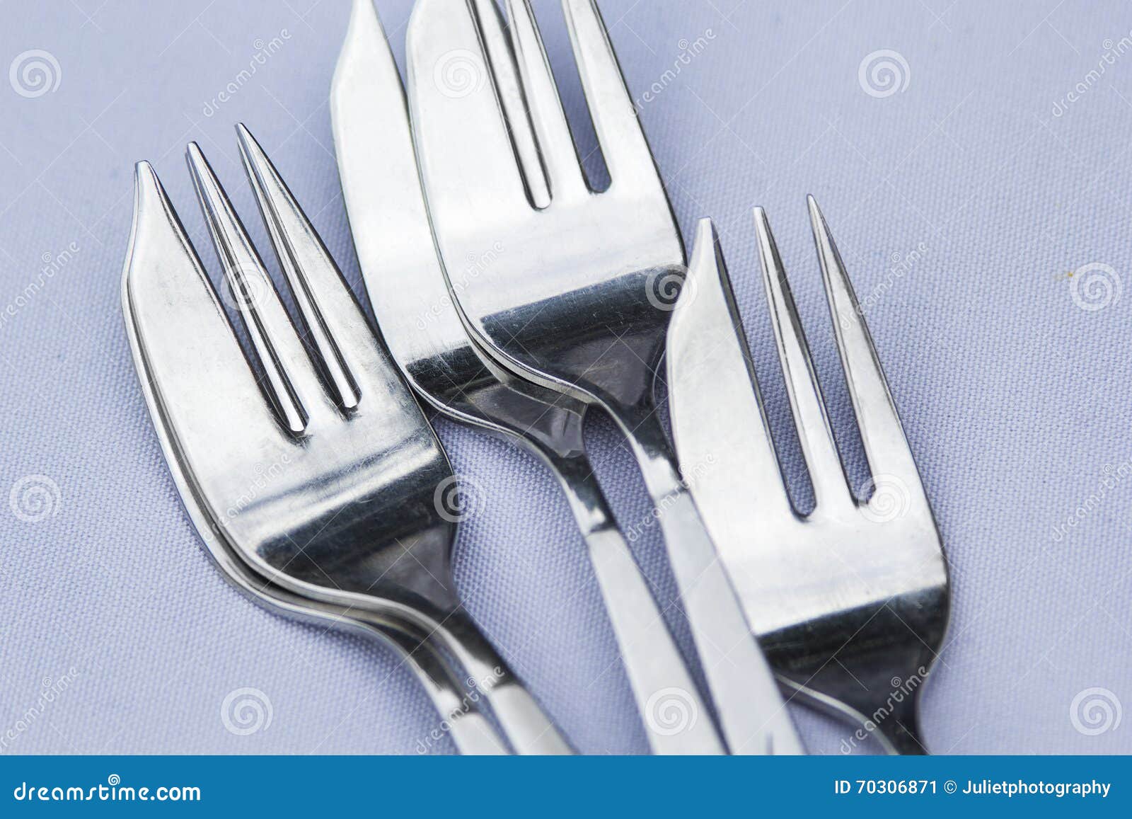 Stainless Steel Forks on a Table Stock Image - Image of stainless ...