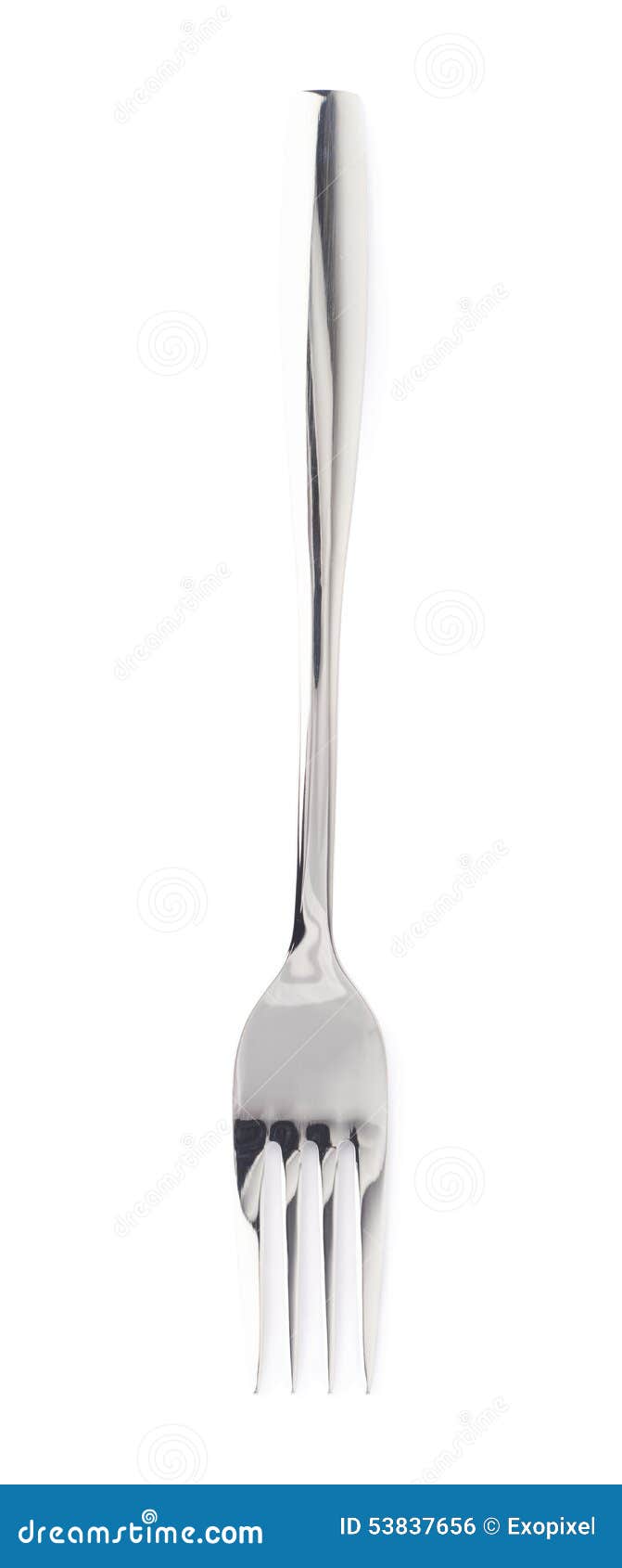 Stainless Steel Glossy Metal Fork Isolated Stock Photo - Image of table ...