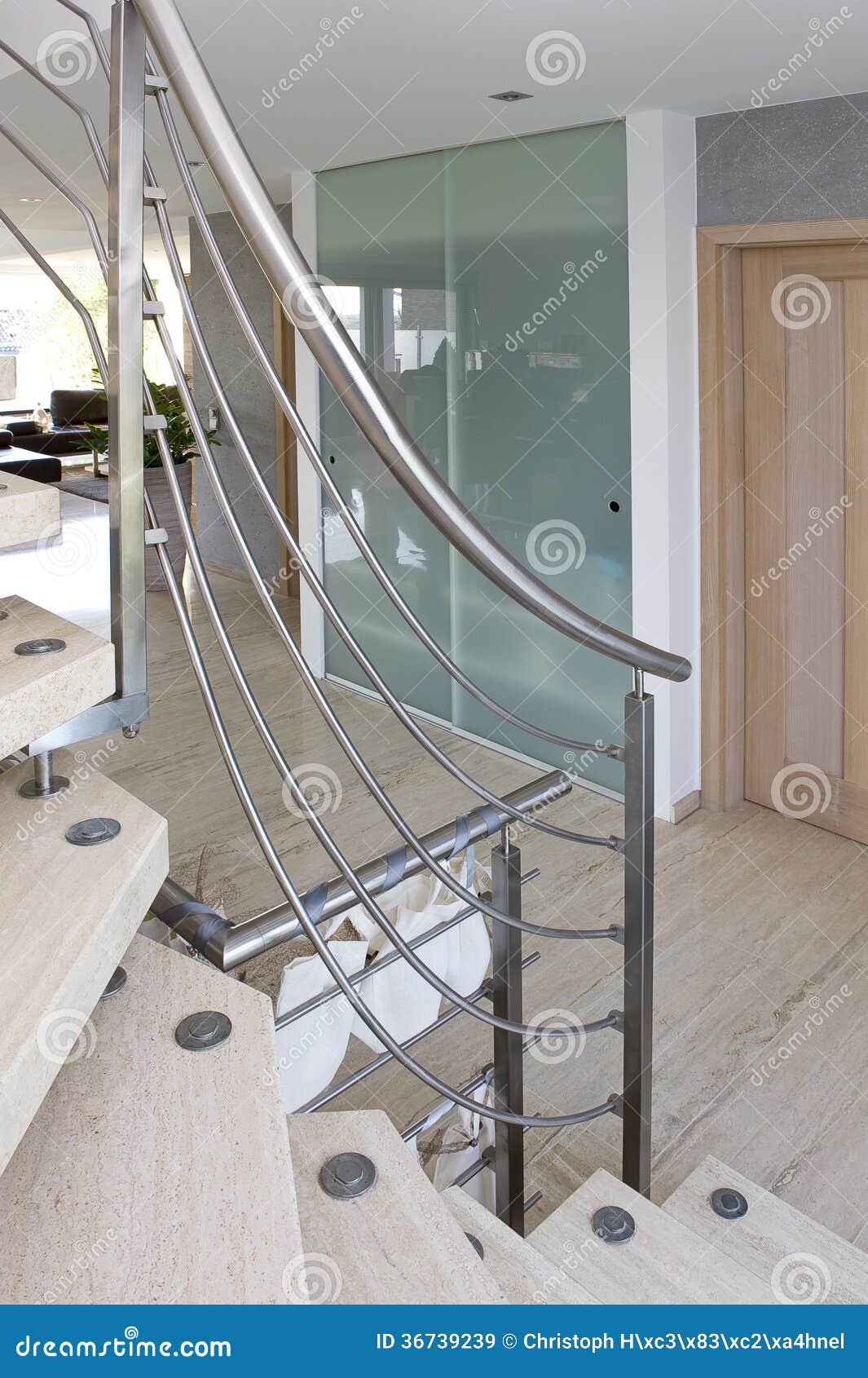 Stainless steel handrail stock image. Image of metalworking - 36739239