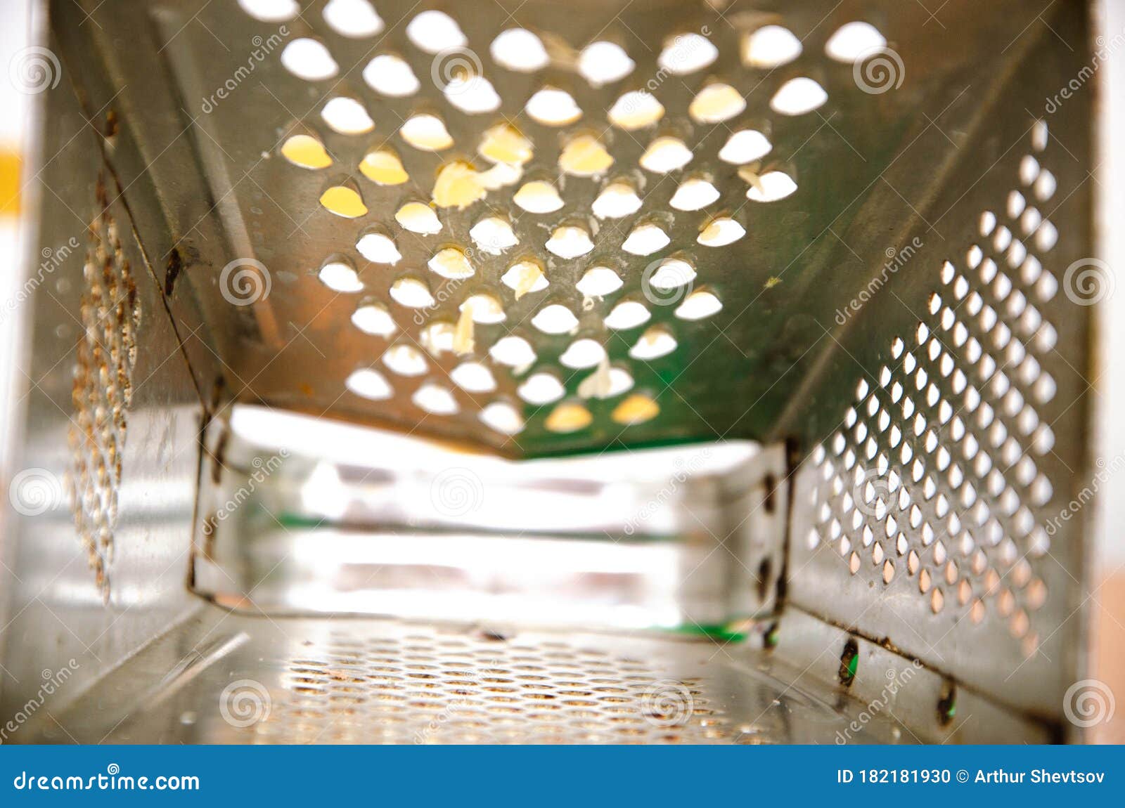 Stainless Steel Kitchen Grater Use Photo Inside Stock Photo - Image of ...