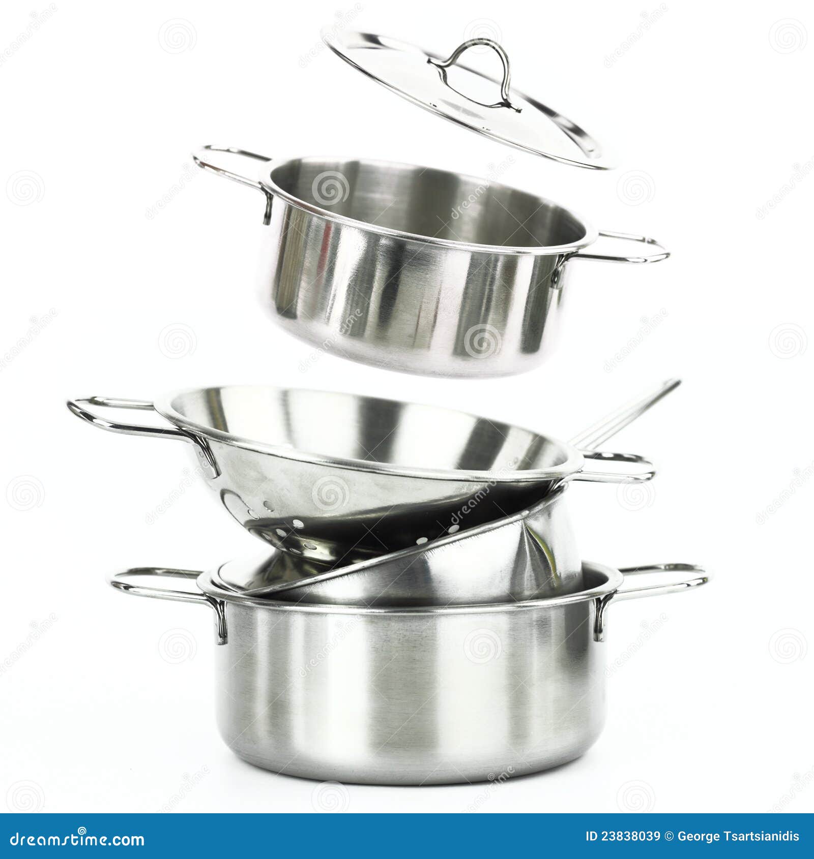 Stainless Steel Kitchenware Stock Image - Image of frying, kitchenware ...