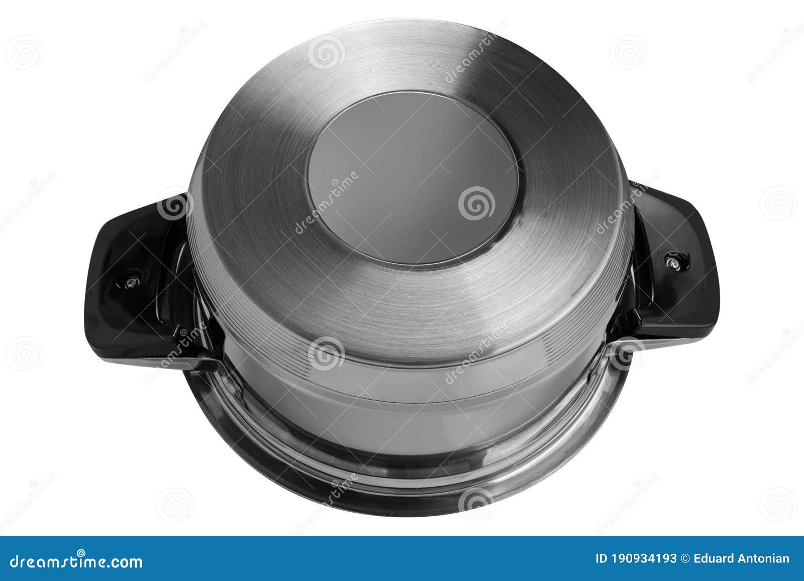 Stainless Steel Pan, Turned Upside Down, on a White Background Stock ...