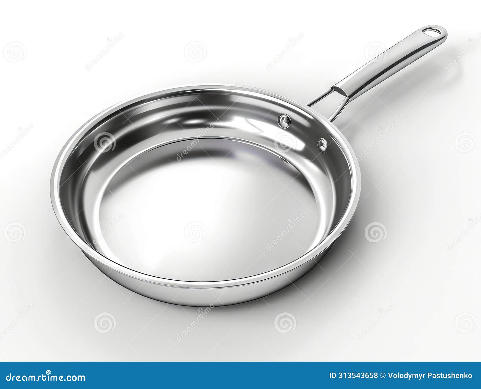 A Stainless Steel Pan on a White Background Stock Photo - Image of ...
