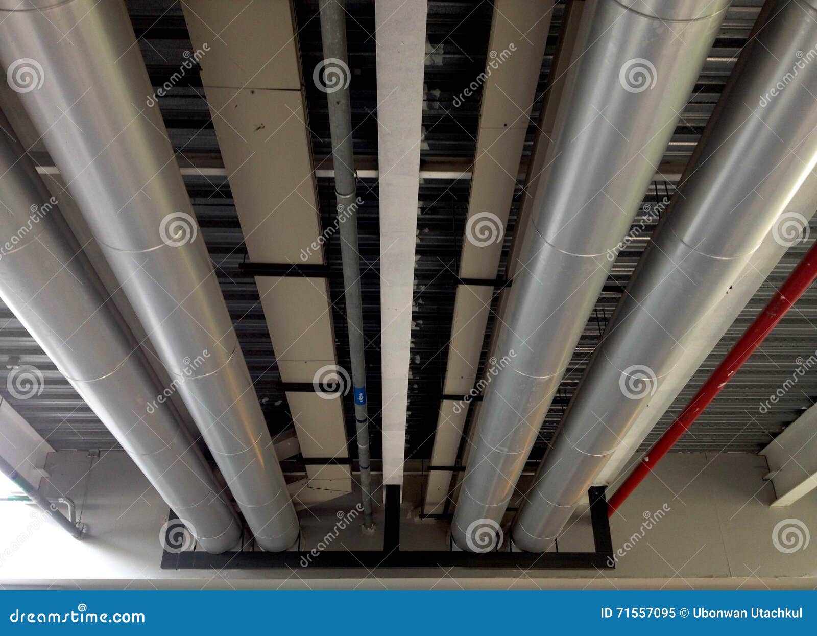 Stainless Steel Pipe and Electricity Wire Pipe Rack Stock Image - Image ...