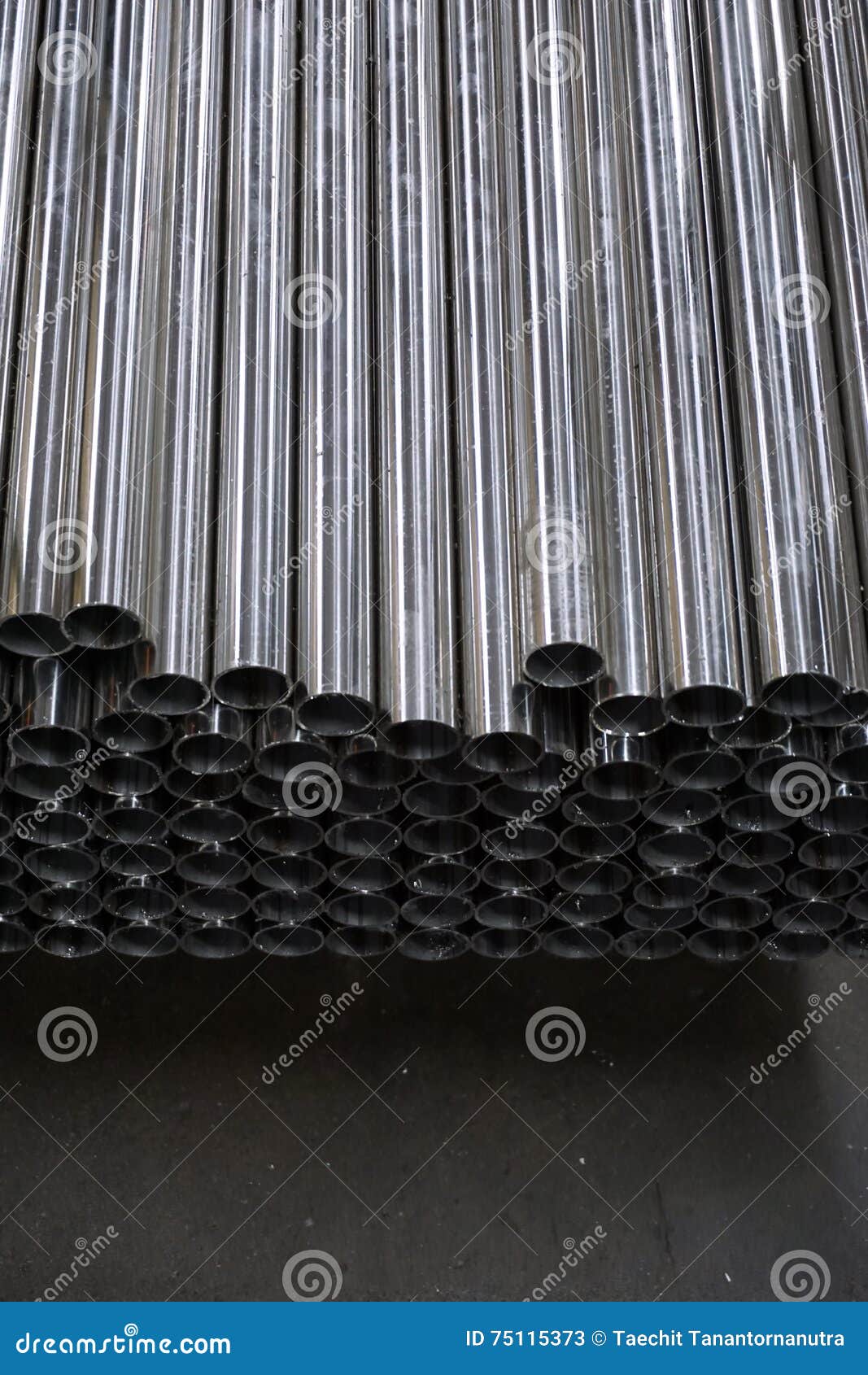 Stainless steel pipe stock image. Image of heavy, metal - 75115373