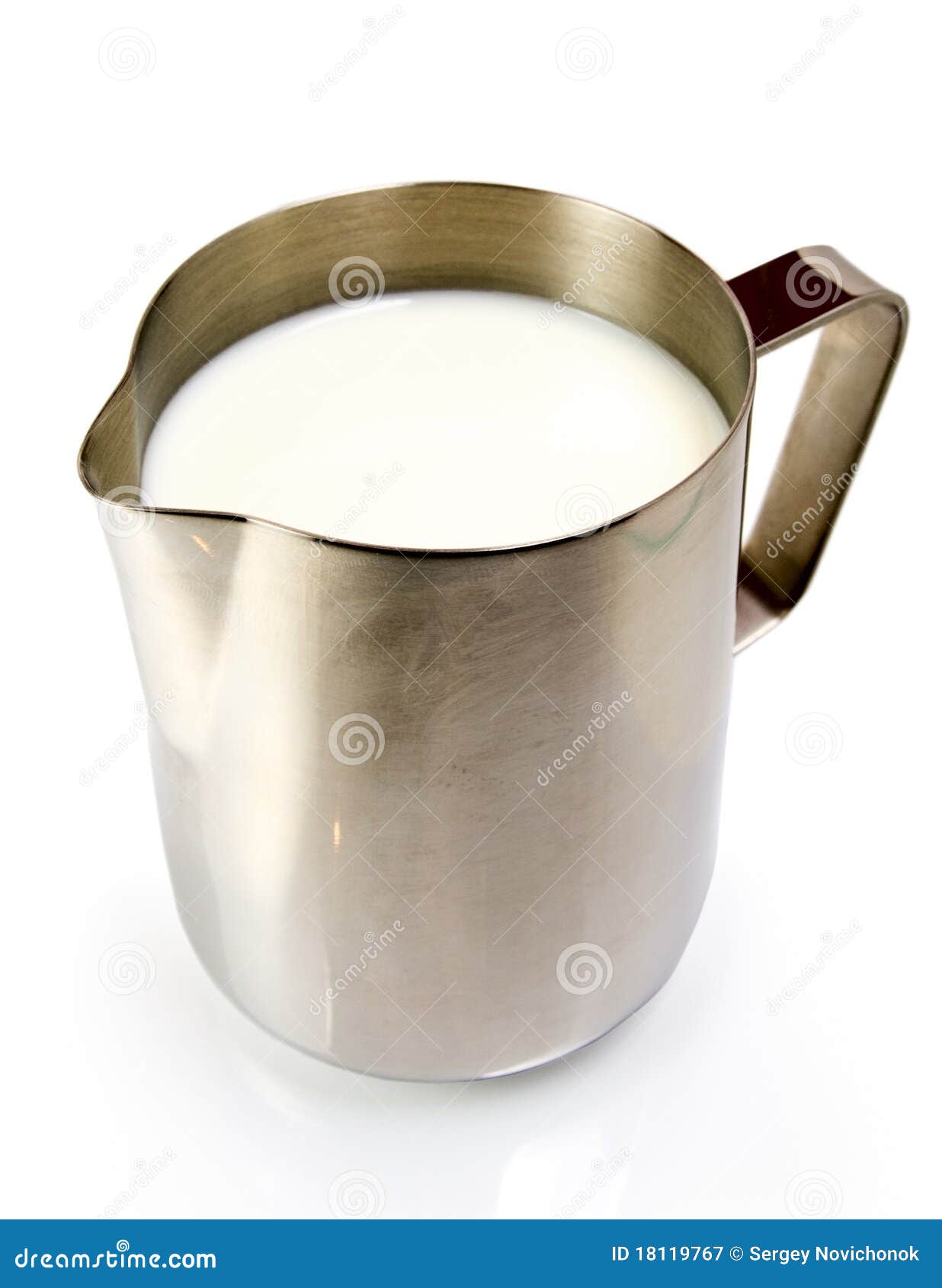 Stainless Steel Pitcher with Milk Stock Image - Image of sauces, drink ...