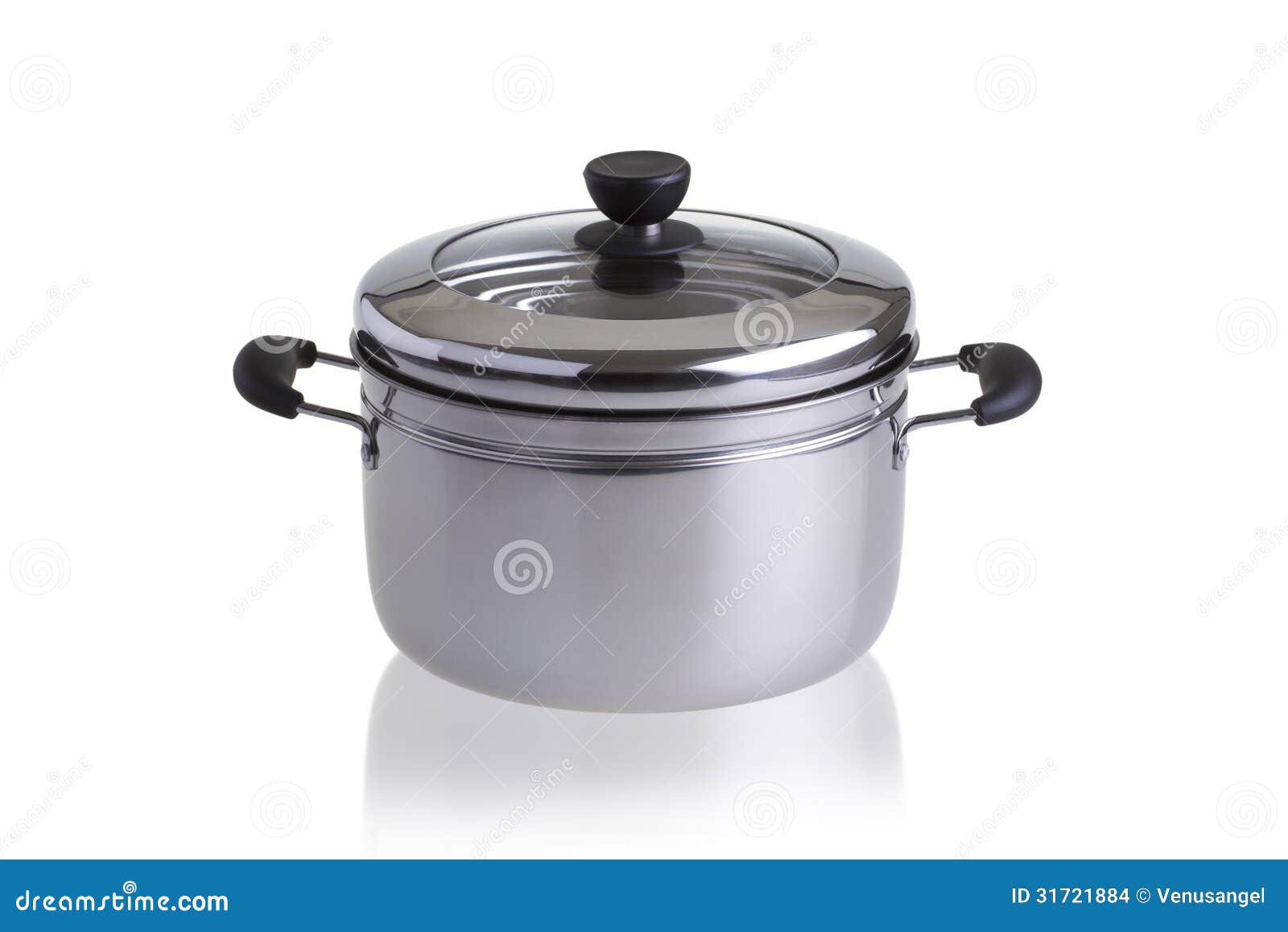 Stainless Steel Pot with Cover Stock Photo - Image of clean, metal ...