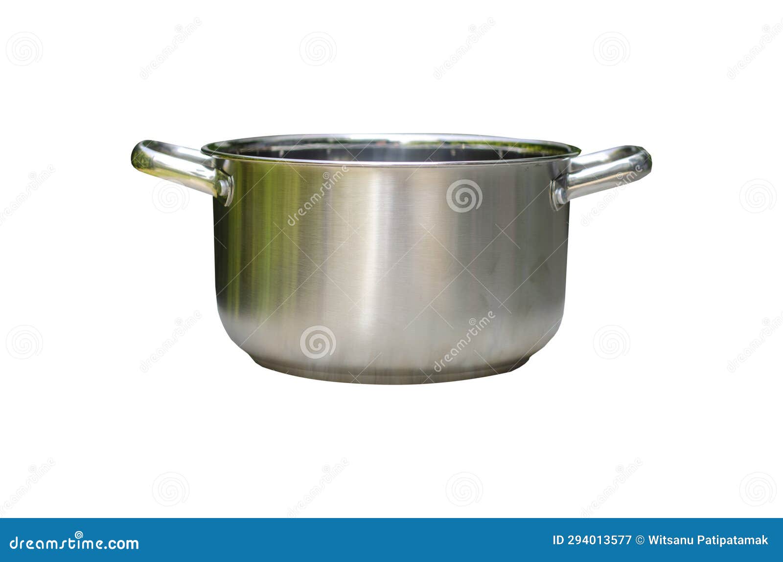 Stainless Steel Pot. Side View Stock Image - Image of white, dishware ...