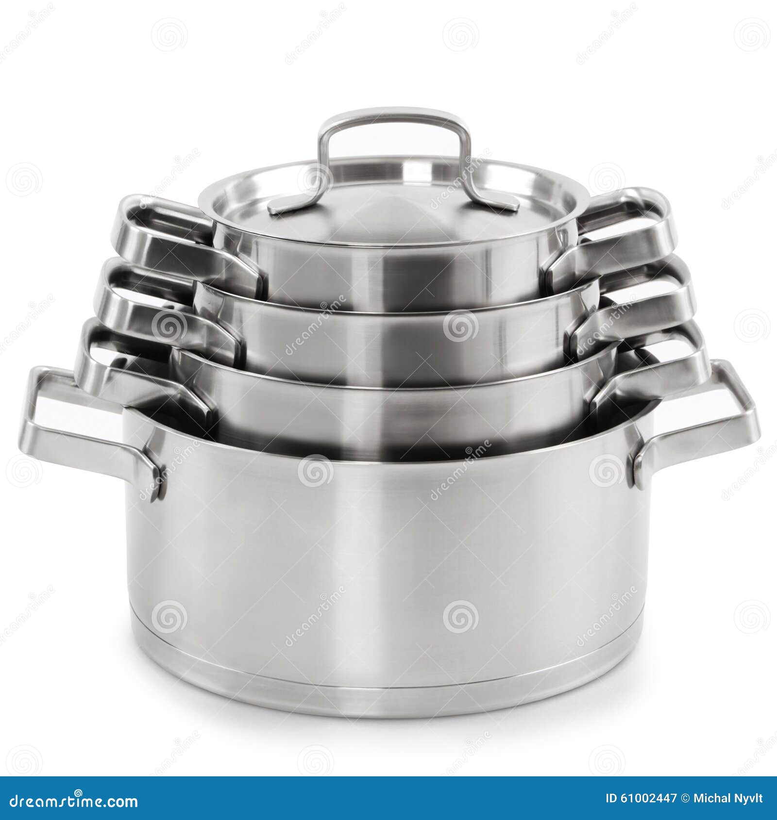 Stainless steel pots stock image. Image of silver, cooker - 61002447