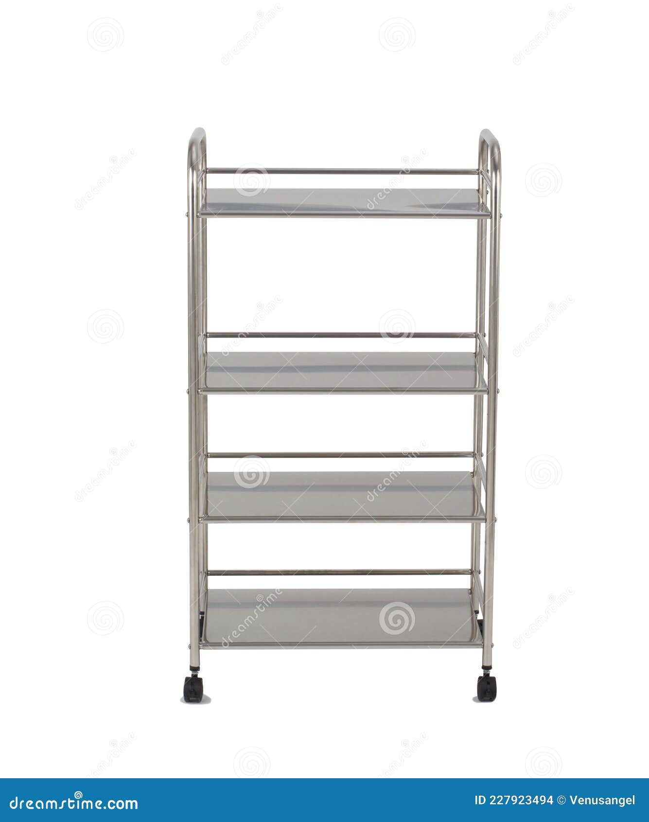 Stainless Steel Racks with Wheels Isolated on White Stock Photo - Image ...