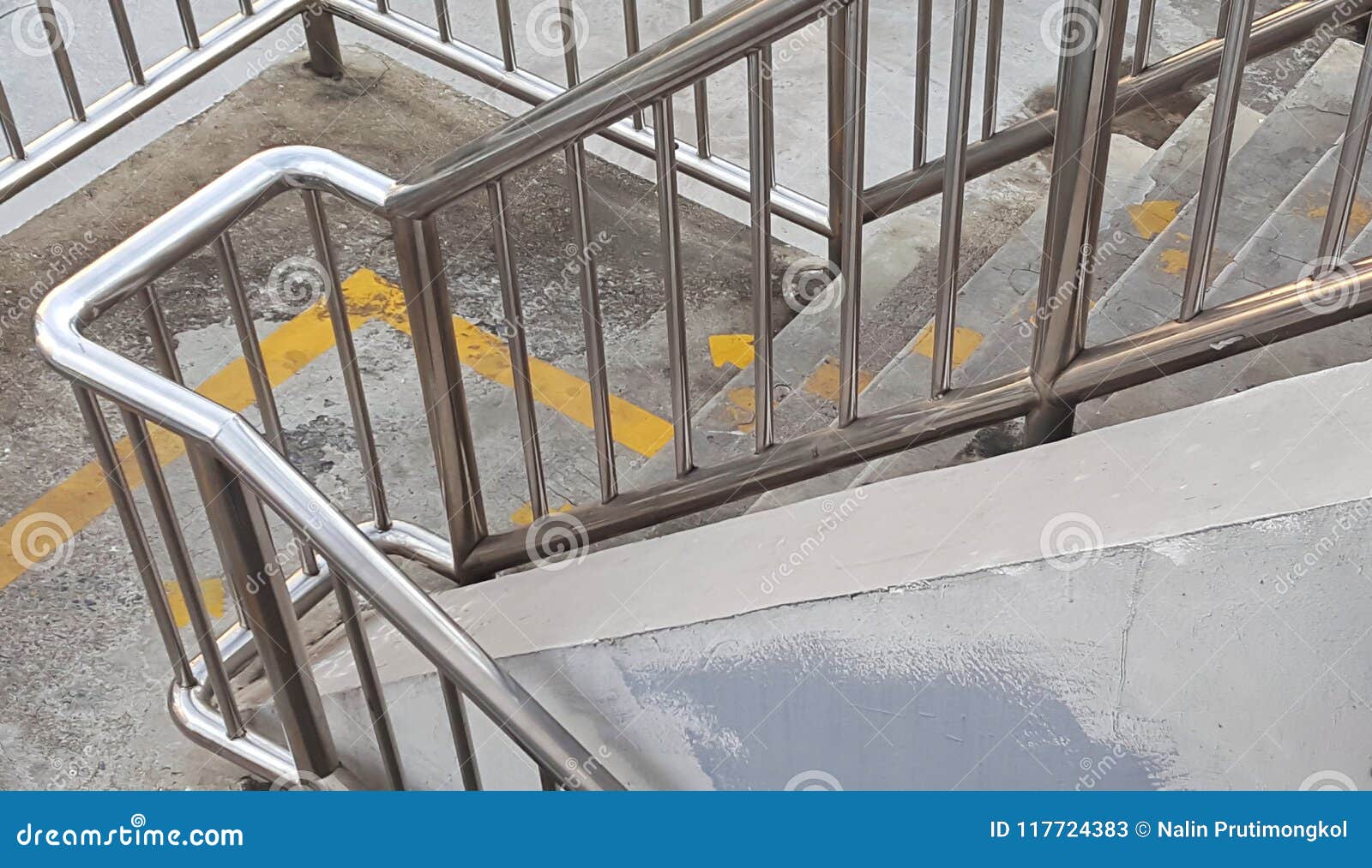 Stainless Steel Railing.Fall Stock Image - Image of outdoor, rail ...