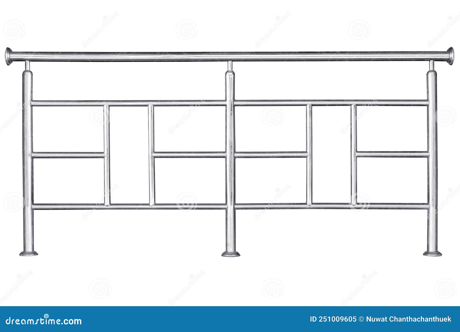 Stainless Steel Railing Isolated on White Background Stock Image ...