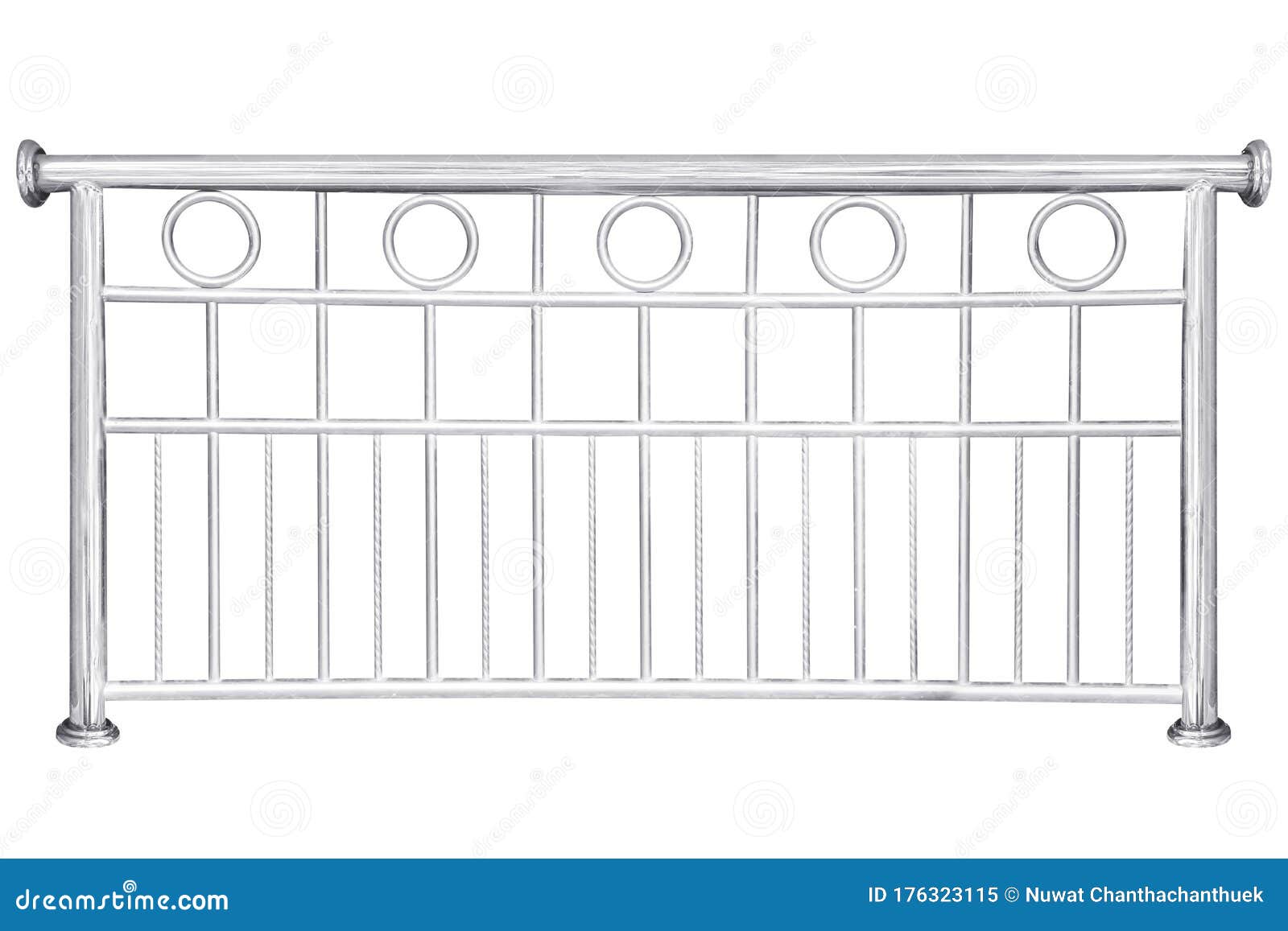 Stainless Steel Railing Isolated on White Stock Image - Image of ...
